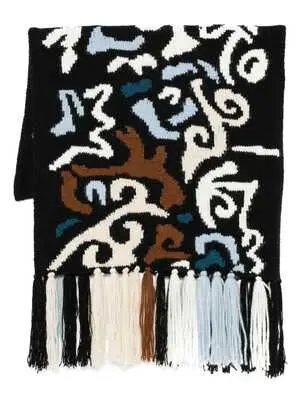 Ermanno Scervino Patterned-jacquard Scarf - Black