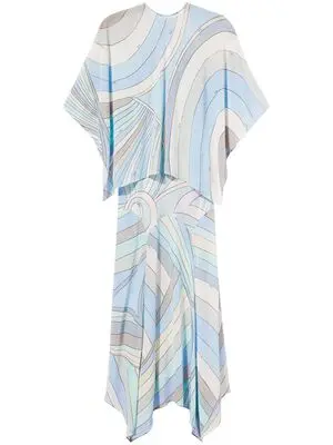Emilio Pucci Iride-print Layered Dress - Blue
