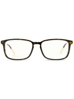 Gucci Tortoiseshell Rectangle-frame Glasses - Brown