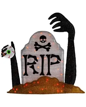 NORTHLIGHT Northlight Lighted Tombstone Halloween Decoration - Black