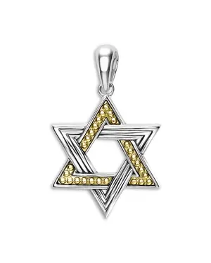 Lagos 18k Yellow Gold & Sterling Silver Star Of David Pendant - Silver/gold