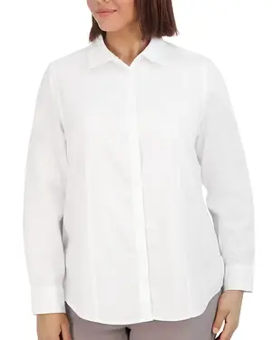 Foxcroft Dianna Long Sleeve Shirt - White