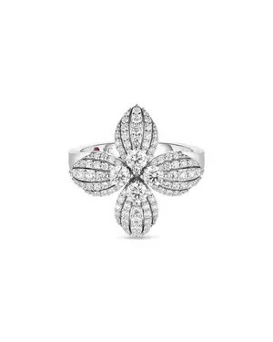 Roberto Coin 18k Gold Diamond Flower Ring - White