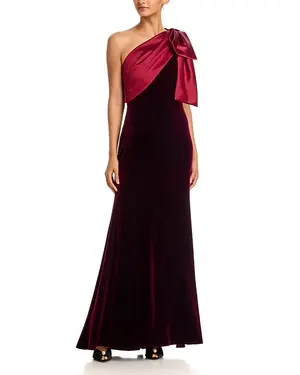 Aqua Velvet Maxi Gown - Burgundy