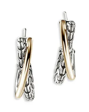 John Hardy Jh Essentials Crossover Earrings - Silver/gold