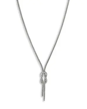 John Hardy 14k Yellow Gold & Sterling Love Knot Lariat Necklace - Silver