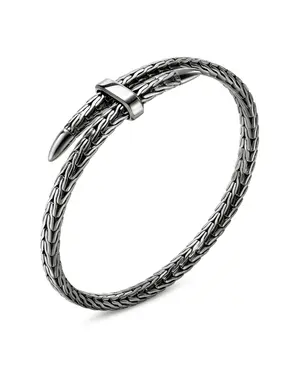 John Hardy Black Rhodium Plated Sterling Spear Flex Bracelet - Silver