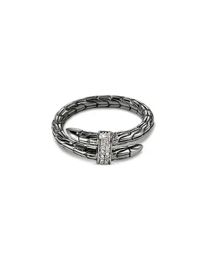 John Hardy Rhodium-plated Spear Diamond Ring - Black