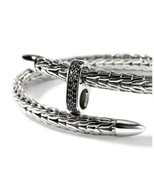 John Hardy Sterling Silver Spear Flex Bracelet - Black/silver