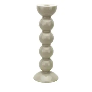 ADDISON ROSS Lacquered Bobbin-shaped Candlestick, Tall - Cappuccino