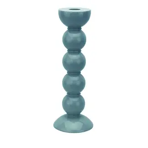 ADDISON ROSS Lacquered Bobbin-shaped Candlestick, Tall - Chambray
