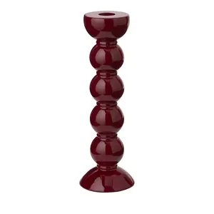 ADDISON ROSS Lacquered Bobbin-shaped Candlestick, Tall Cherry