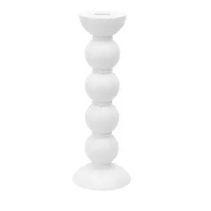 ADDISON ROSS Lacquered Bobbin-shaped Candlestick, Tall - White
