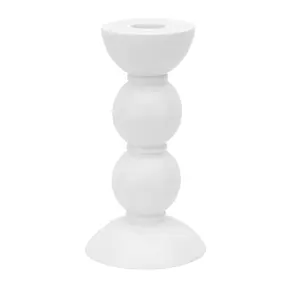 ADDISON ROSS Lacquered Bobbin-shaped Candlestick, Medium White