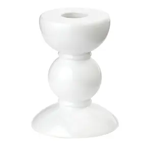 ADDISON ROSS Lacquered Bobbin-shaped Candlestick, Small - White