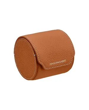 MAISON DE SABRE Leather Watch Roll - Pecan Brown