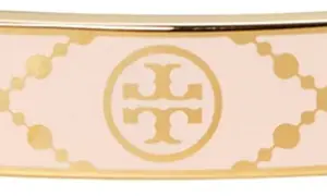 Tory Burch Icon T Monogram Hinge Bangle Bracelet - Tory Gold/pink