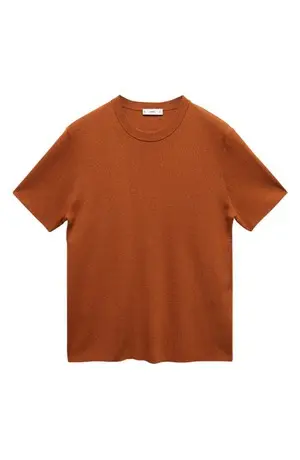 Mango X Antoine Griezmann Solid Crewneck Sweater T-shirt - Burnt Orange