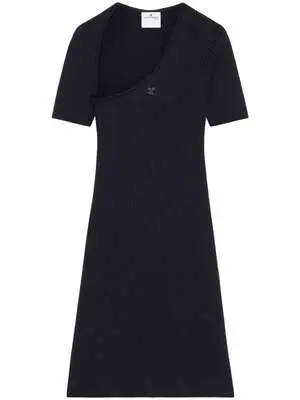 COURREGES Slash Ribbed Knit Dress