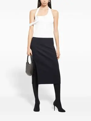 COURREGES Asymmetric Ribbed-knit Tank Top