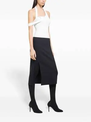 COURREGES Asymmetric Ribbed-knit Tank Top