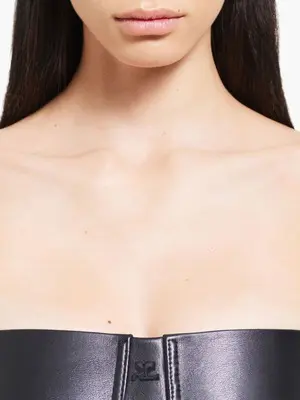 COURREGES Knot Leather Bra Top