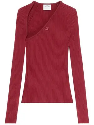 COURREGES Slash Ribbed Knit Top