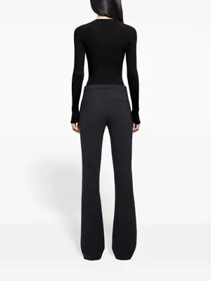 COURREGES Slash Ribbed-knit Top - Black