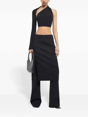 COURREGES Oblique Tailored Midi Skirt - Black