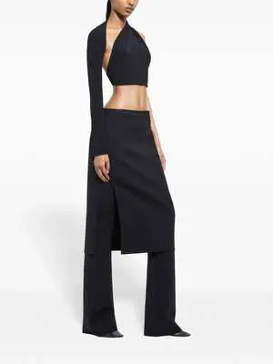 COURREGES Oblique Tailored Midi Skirt - Black
