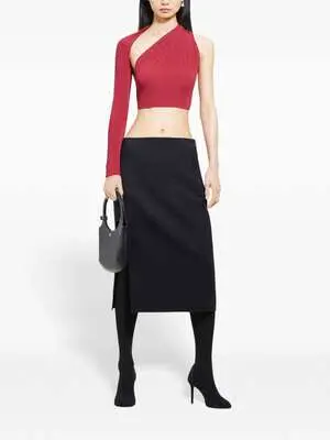 COURREGES Slash Asymmetric Cropped Top - Red
