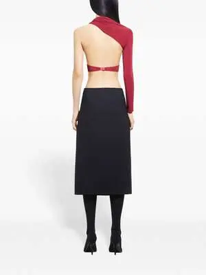 COURREGES Slash Asymmetric Cropped Top - Red