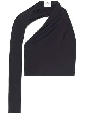 COURREGES Slash Asymmetric Cropped Top - Black