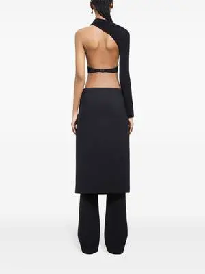 COURREGES Slash Asymmetric Cropped Top - Black