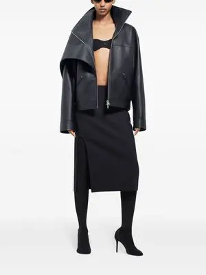 COURREGES Oversized Leather Jacket