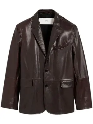 Ami Single-breasted Leather Blazer