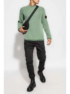 Stone Island Ribbed Virgin Wool Jumper