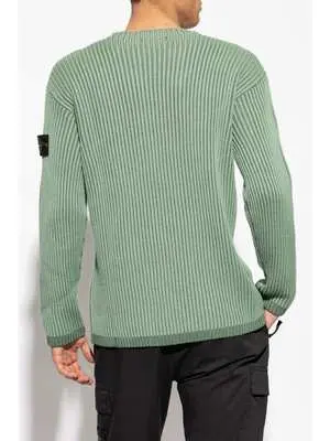 Stone Island Ribbed Virgin Wool Jumper