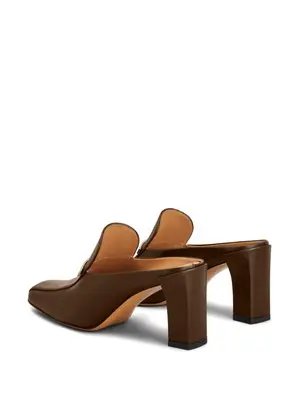 TOD'S Logo-plaque Leather Mules - Brown