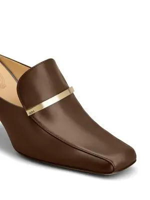 TOD'S Logo-plaque Leather Mules - Brown