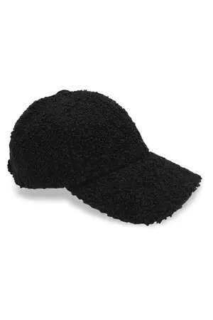 Velvet By Graham & Spencer Faux-sherpa Baseball Cap - Black