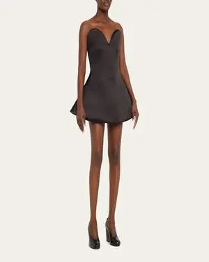 Marc Jacobs Strapless Sculptural Mini Flared Dress