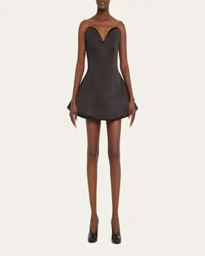 Marc Jacobs Strapless Sculptural Mini Flared Dress