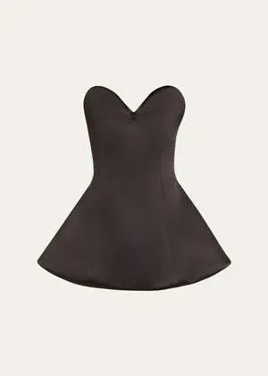 Marc Jacobs Strapless Sculptural Mini Flared Dress