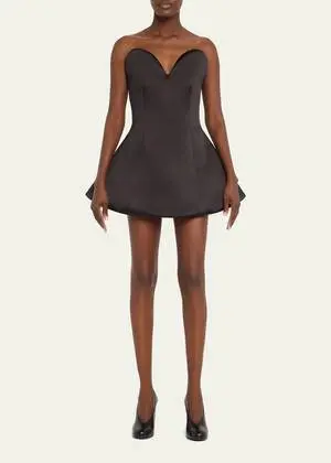 Marc Jacobs Strapless Sculptural Mini Flared Dress