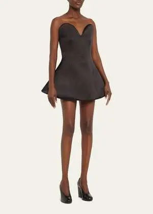 Marc Jacobs Strapless Sculptural Mini Flared Dress
