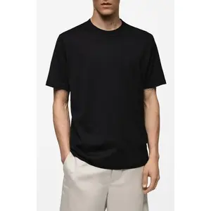 Mango Slim Fit Cotton T-shirt Black