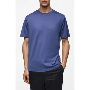 Mango Slim Fit Cotton T-shirt Indigo Blue