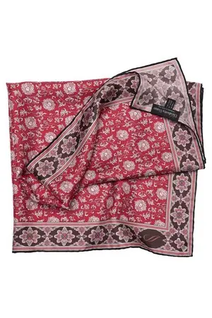 ELIZABETTA Caserta - Hand Rolled Silk Neckerchief - Red