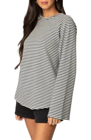 EDIKTED Stripe Oversized Top